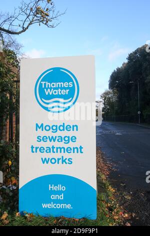 Sewage water pumped into a Thames Water sewage treatment works ...