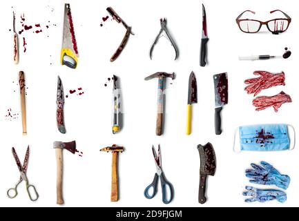 Bloody scissors isolated on white background Stock Photo - Alamy