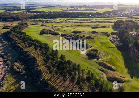 Aerial view of Fidra Links golf course at Archerfield Links golf club ...
