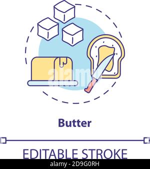 Spread butter line icon concept. Spread butter flat vector symbol, sign ...