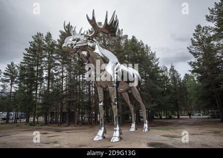 The Big Silver Moose metal sculpture Stor-Elgen, Norway Stock Photo - Alamy
