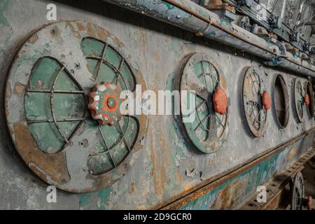 detail of a historic ships diesel engine Stock Photo - Alamy