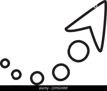 dotted right arrow icon over white background, silhouette style, vector ...