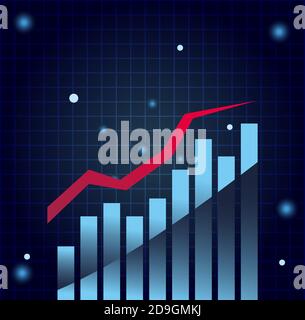 bars chart with increase line gradient style icon design, Data analysis and information theme ...