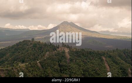 Panoramic top view from Batur mountain, Indonesia, Bali, Ubud 2019 ...