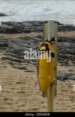Lifesaving buoy, water rescue equipment on pole, floatation device for ...