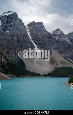 Vertical shot of Moraine Lake in Banff National Park at Alberta, Canada ...