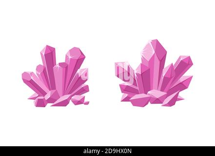 Pink crystals or gemstones. Shimmering crystal jewel with magic ...