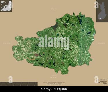 Tavastia Proper, region of Finland. High resolution satellite map Stock ...
