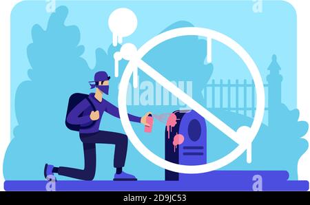 Stop vandalism poster flat vector template Stock Vector Image & Art - Alamy