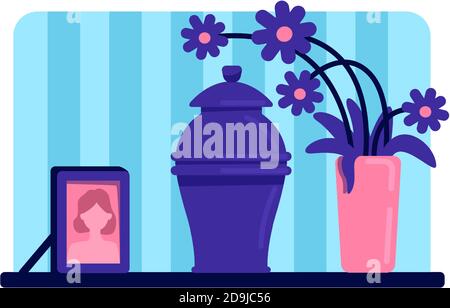 ceremony urn ashes cartoon vector illustration Stock Vector Image & Art ...