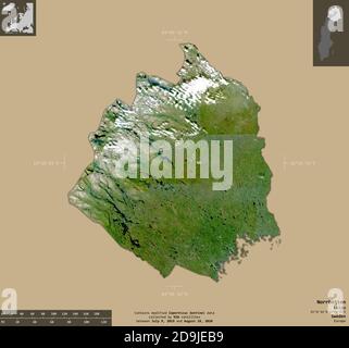 Norrbotten, county of Sweden. High resolution satellite map. Locations ...