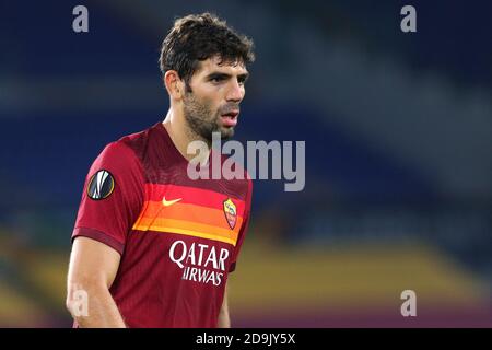 Federico Fazio of AS Roma reacts during the Europa League Group Stage A ...