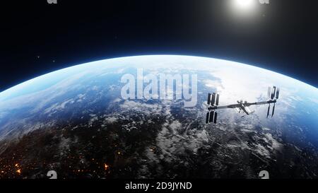 Space shuttle deploying satellite Stock Photo - Alamy