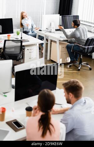 Multiethnic People Using Computers Communication Concept Stock Photo ...