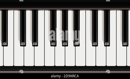 Piano keyboard close up view 3D illustration Stock Photo - Alamy