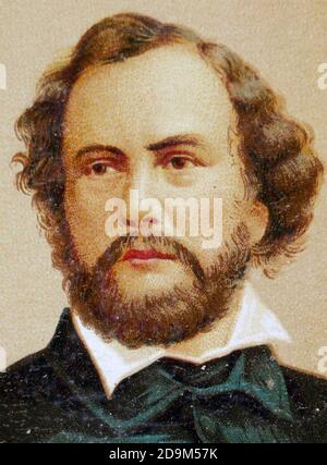 Samuel Colt (1814-1862), inventor of the Colt revolver, 1856. Artist ...