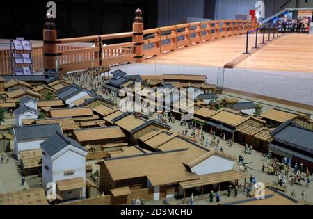 Scale model of Edo city during 17th century display in Edo-Tokyo Museum ...