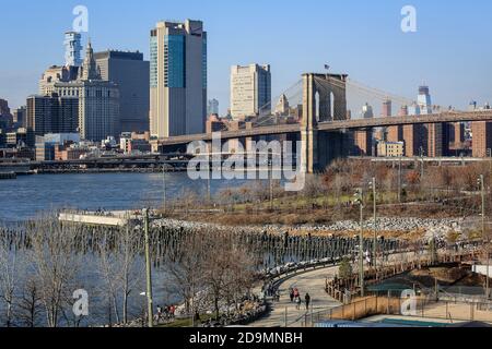 Aerial shot of the Brooklyn skyline, New York Stock Photo - Alamy