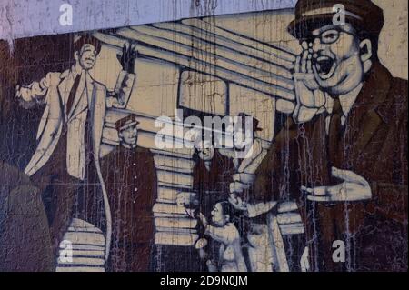 Pullman Porter murals painted in a Chicago underpass near Pullman Park ...
