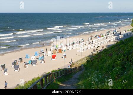 View from Streckelsberg to the beach at Koserow, Usedom Island ...