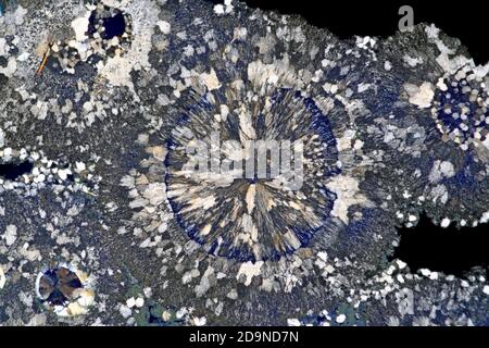Spherulitic pitchstone, slide section, Arran, Scotland, UK Stock Photo ...