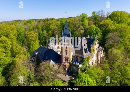 Hochschloss Pähl, near Pähl, aerial view, Fünfseenland, Upper Bavaria ...