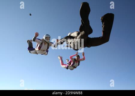 Skydiver making a big way formation Stock Photo - Alamy