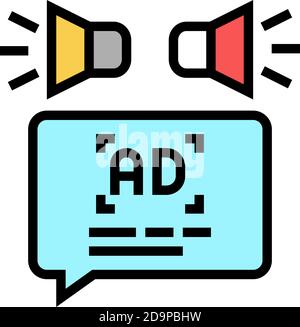 advertisment audio promotion color icon vector illustration Stock ...