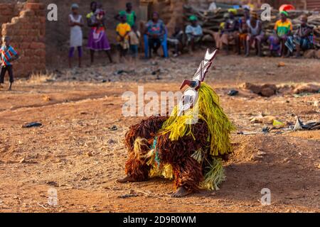 Dances With Nwantantay Masks Of Bwa People, Burkina Faso Stock Photo ...