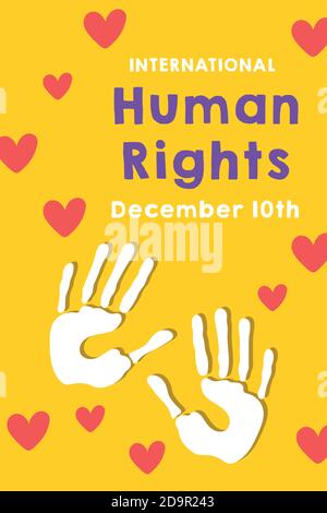 human rights campaign lettering with hands lifting heart vector ...