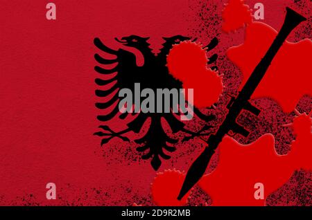 War in Albania, concept of protest against the war, Stop the war and ...