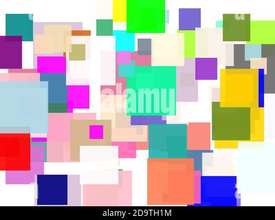 Abstract minimalist blue brown green grey orange pink red violet white ...