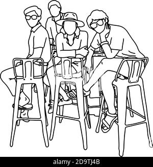 A man sitting on a high chair while holding an empty signboard Stock ...