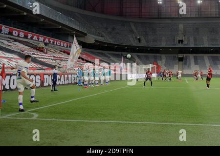 Curitiba, Brazil. 07th Nov, 2020. Bergson has a goal canceled during ...