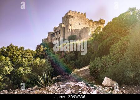 View of the Falconara castle in Sicily during sunset Stock Photo - Alamy