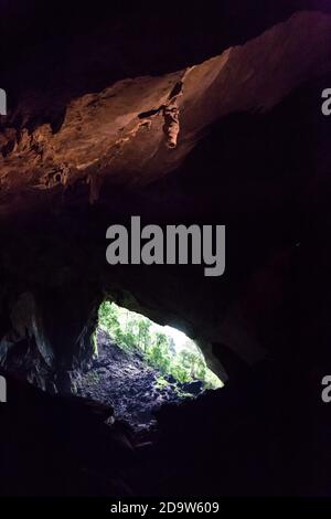 Stalactites and Stalagmites in a cave known as Carlsbad Caverns in ...