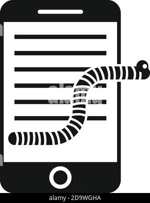 Cyber Worm icon. Simple line element cybercrime symbol for templates ...