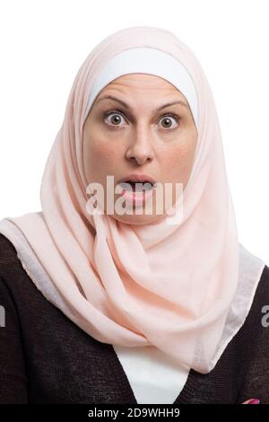 Young beautiful arab woman over isolated background Stock Photo - Alamy