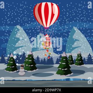 Earth flat design christmas and winter concept vector icon with ...