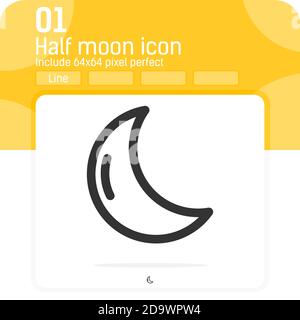 Vector Half Moon Outline Icon Design Stock Vector Image & Art - Alamy