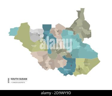 Jonglei state (States of South Sudan, Greater Upper Nile Region) map ...