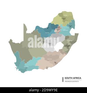 Detailed vector map of KwaZulu and capital city Ulundi Stock Vector ...