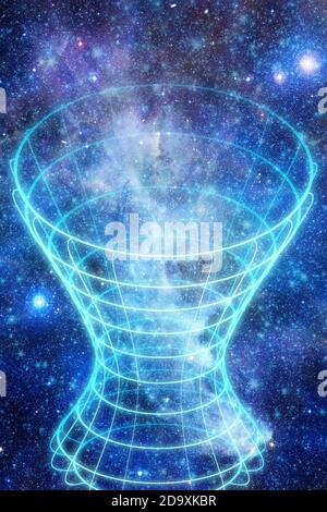wormhole, multiverse and time travel concept illustration Stock Photo ...