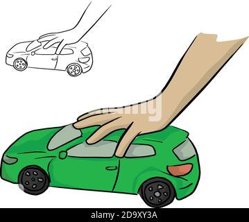 Green car on black background icon Stock Vector Image & Art - Alamy