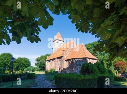 Mönchgut: church in village Middelhagen, Ostsee (Baltic Sea), Rügen ...