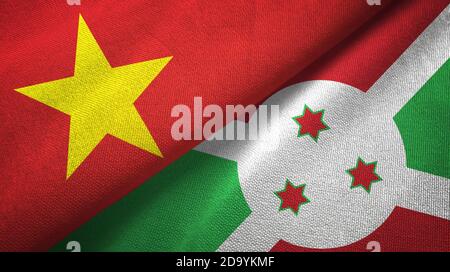 Burundi and Vietnam two flags textile cloth, fabric texture Stock Photo ...