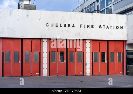 The exterior of Chelsea Fire Station, King's Road, London, SW3, England ...