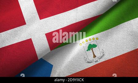 Guinea and Denmark two flags textile cloth, fabric texture Stock Photo ...