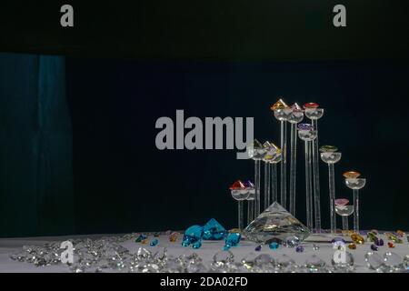 beautiful diamonds are show on the diamond showcase Stock Photo - Alamy
